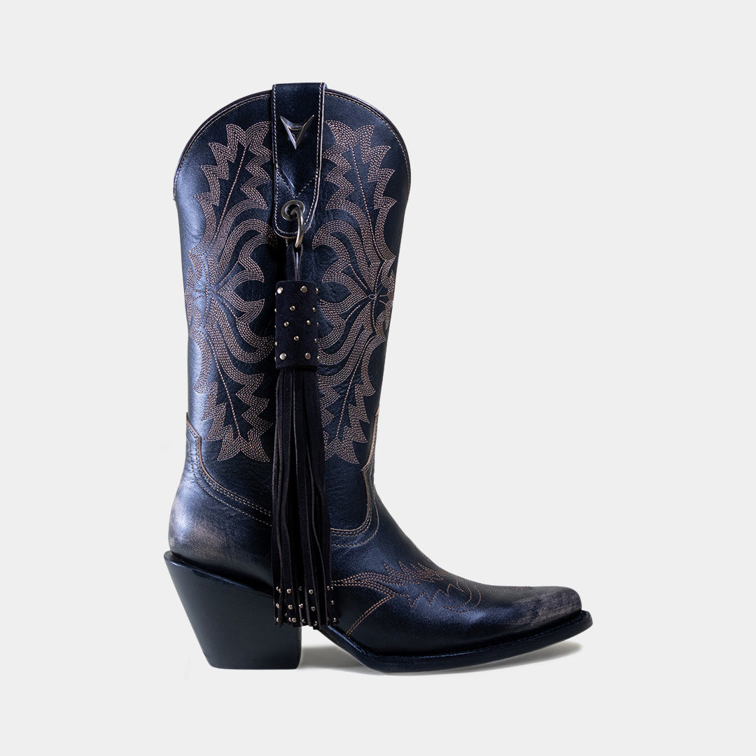 Botas Vaqueras Negras para Mujer - Pellibus